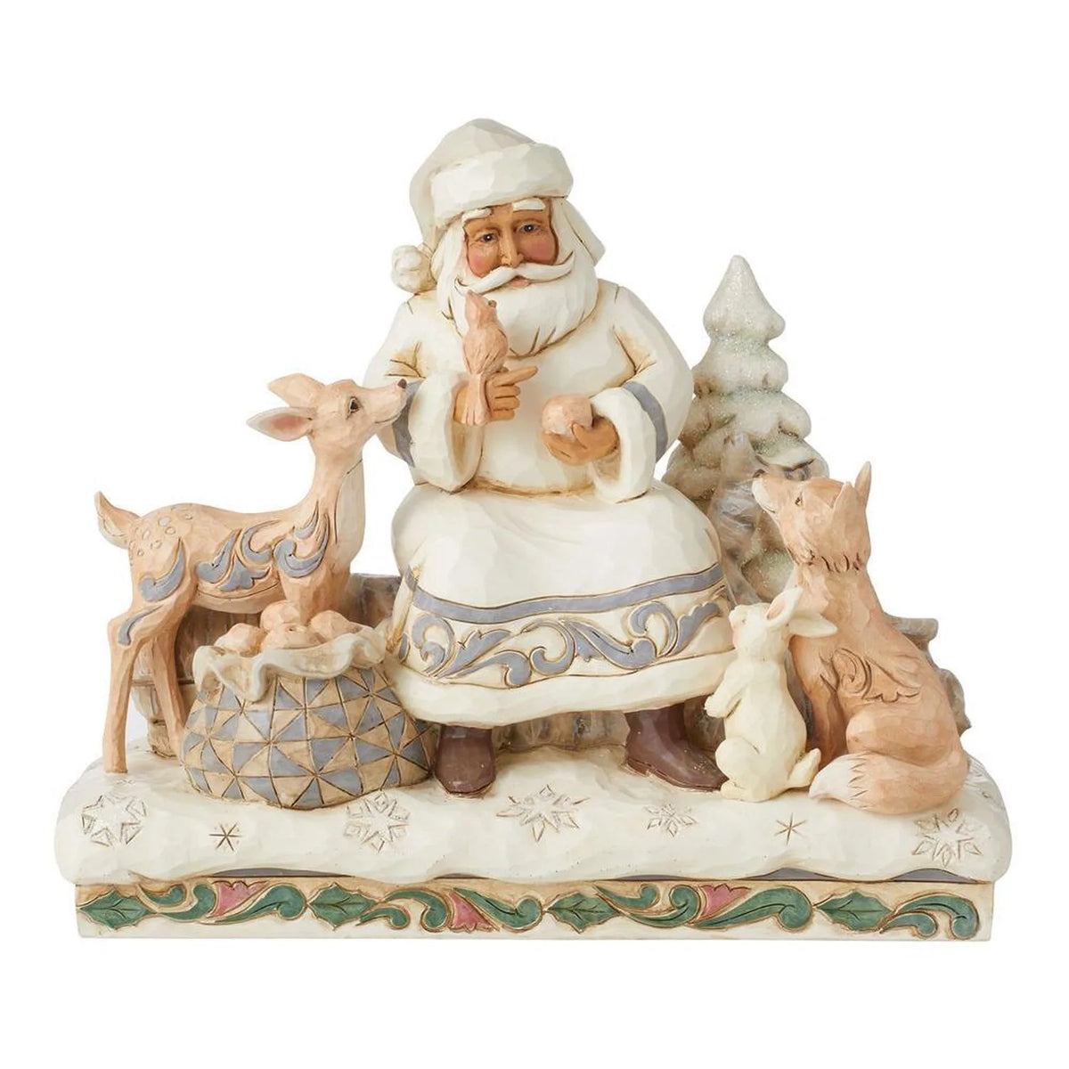 Enesco woodland Santa sitting with animals – Artesano Galleria