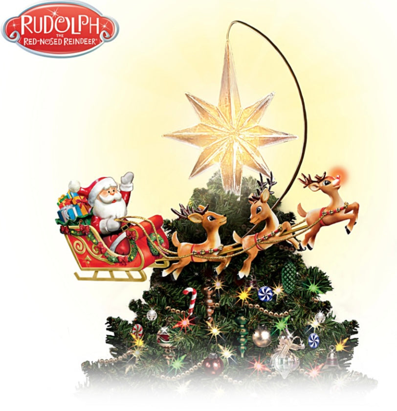 Bradford Exchange Rotating Illuminated Rudolph Tree Topper – Artesano ...